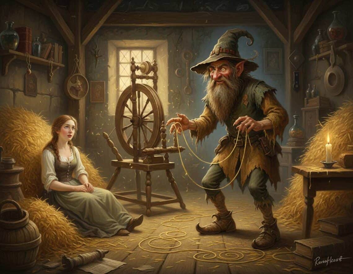 Rumpelstilzchen aus Grimms Märchen und der geraubte Erstgeborene